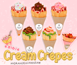 Cream Crepes (edible)🍮🍨🍓 - Hydrangea